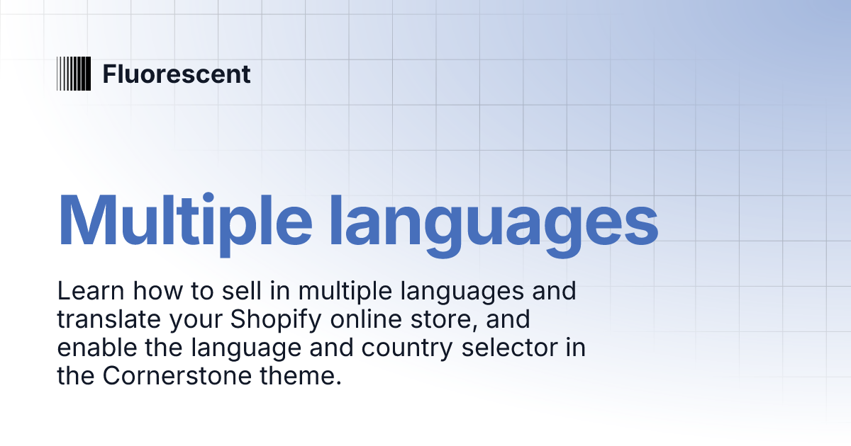 Multiple languages | Fluorescent